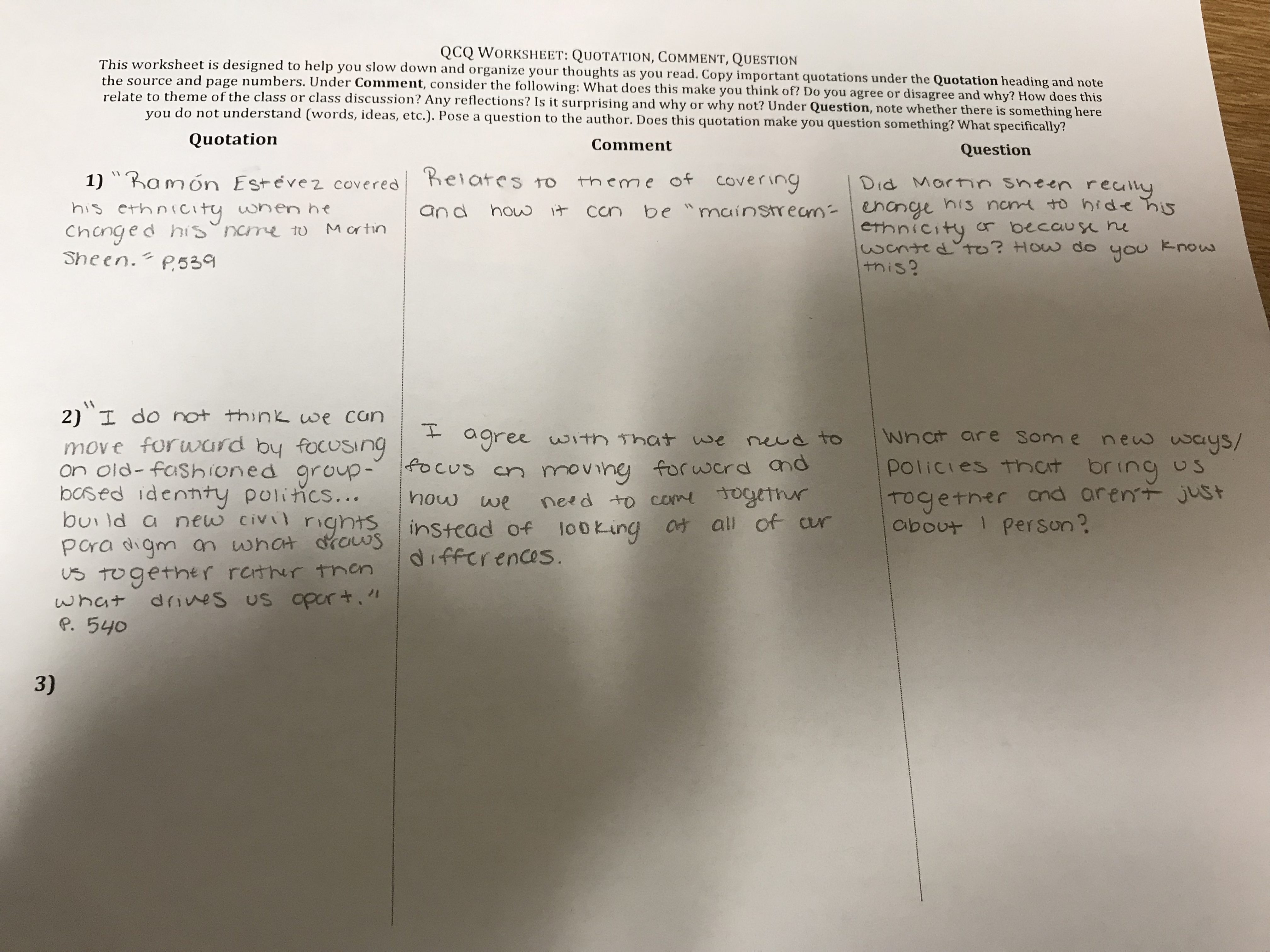 QCQ Worksheet – Hailey's Site