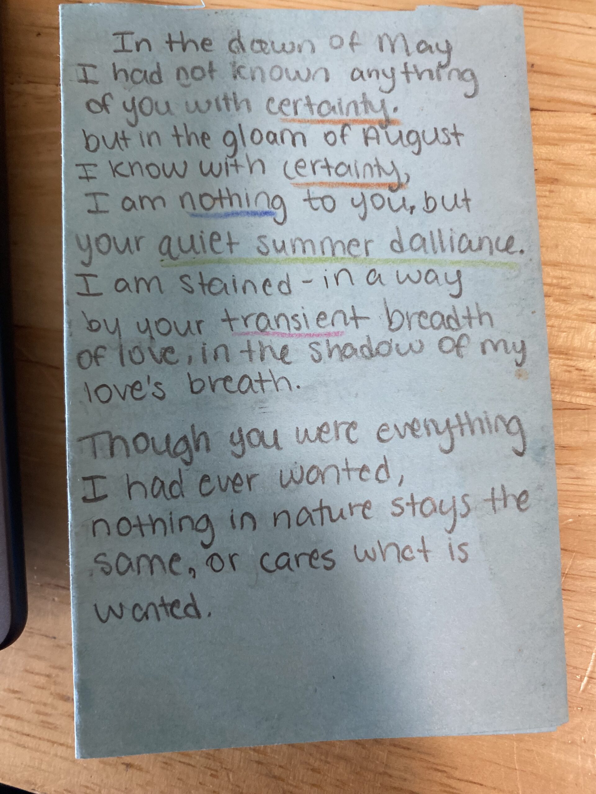 Drafty Draft Poem – Alexa's Page